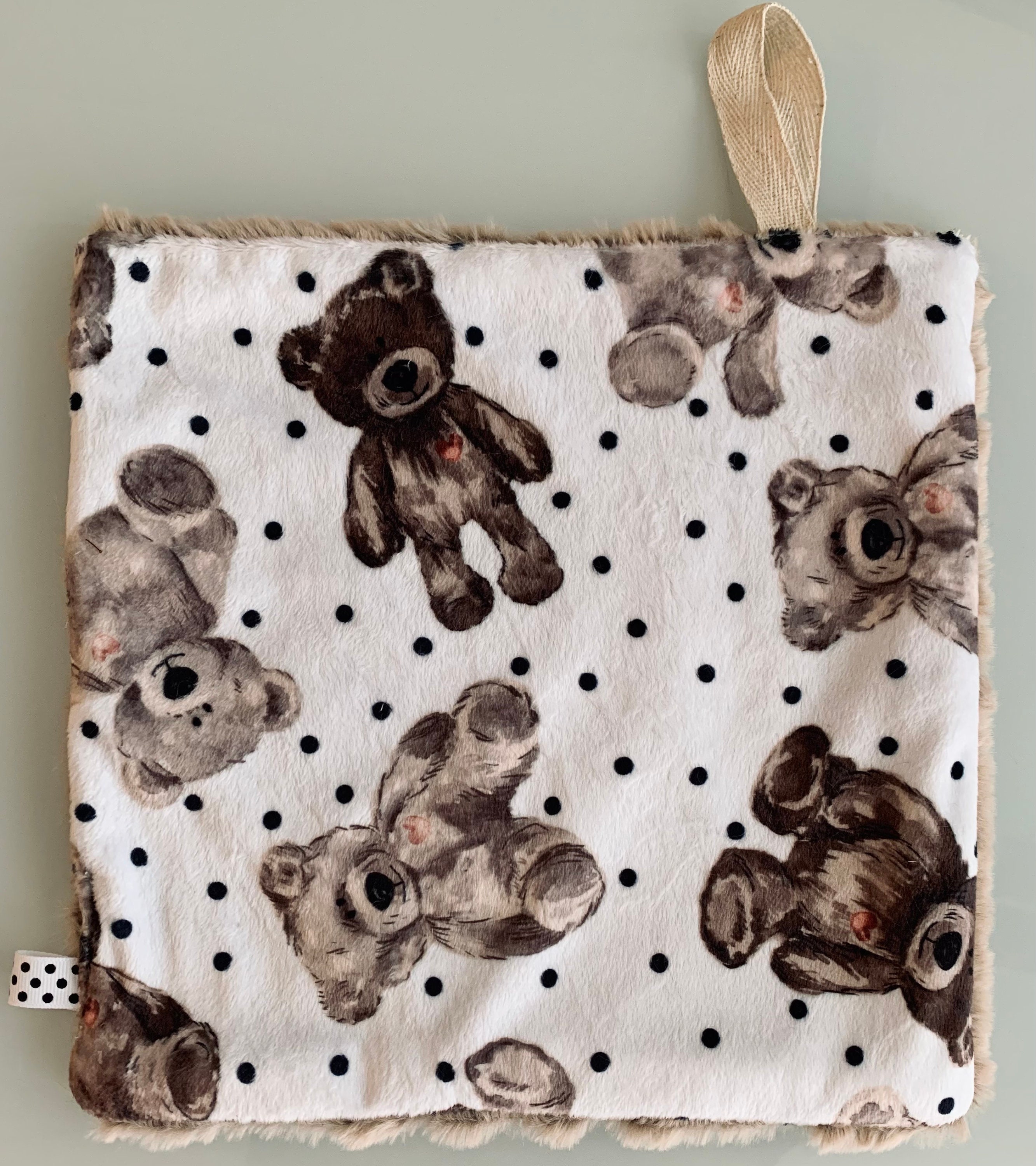 Minky Binky Buddy Lovey | Teddy Bear Quartz Cuddle | Chocolate Almond ...