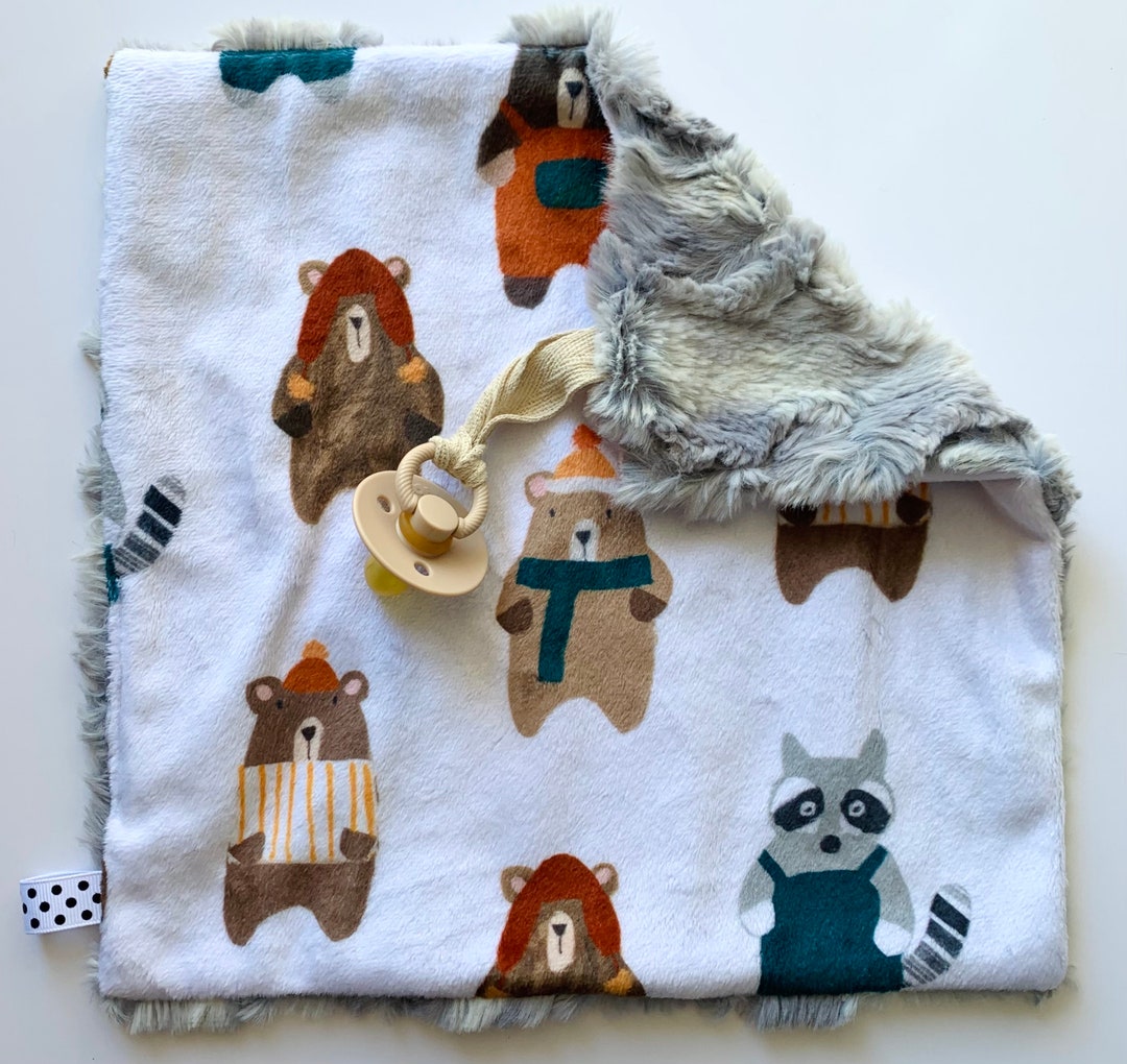Minky Binky Buddy Lovey | Baby Bears Silver Wild Rabbit Luxe Cuddle ...