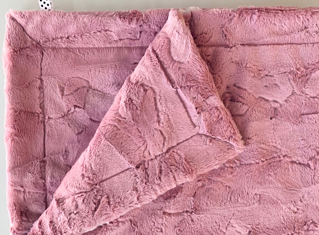 Woodrose Hide Minky Blanket | Mauve Pink Luxe Cuddle | Baby Girl ...