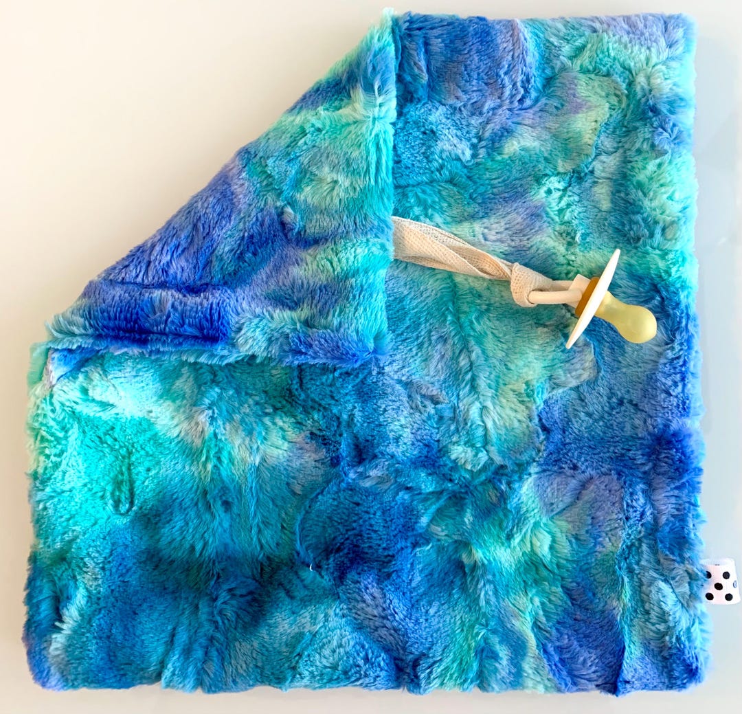 Minky Binky Buddy Lovey | Tidal Wave Sorbet Luxe Cuddle Blanket | Green ...
