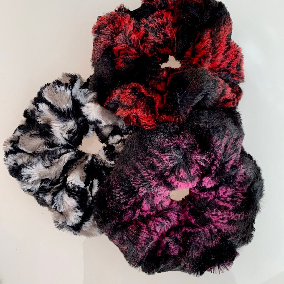Super Soft Minky Scrunchies Black Mamba Cardinal Red Black - Etsy