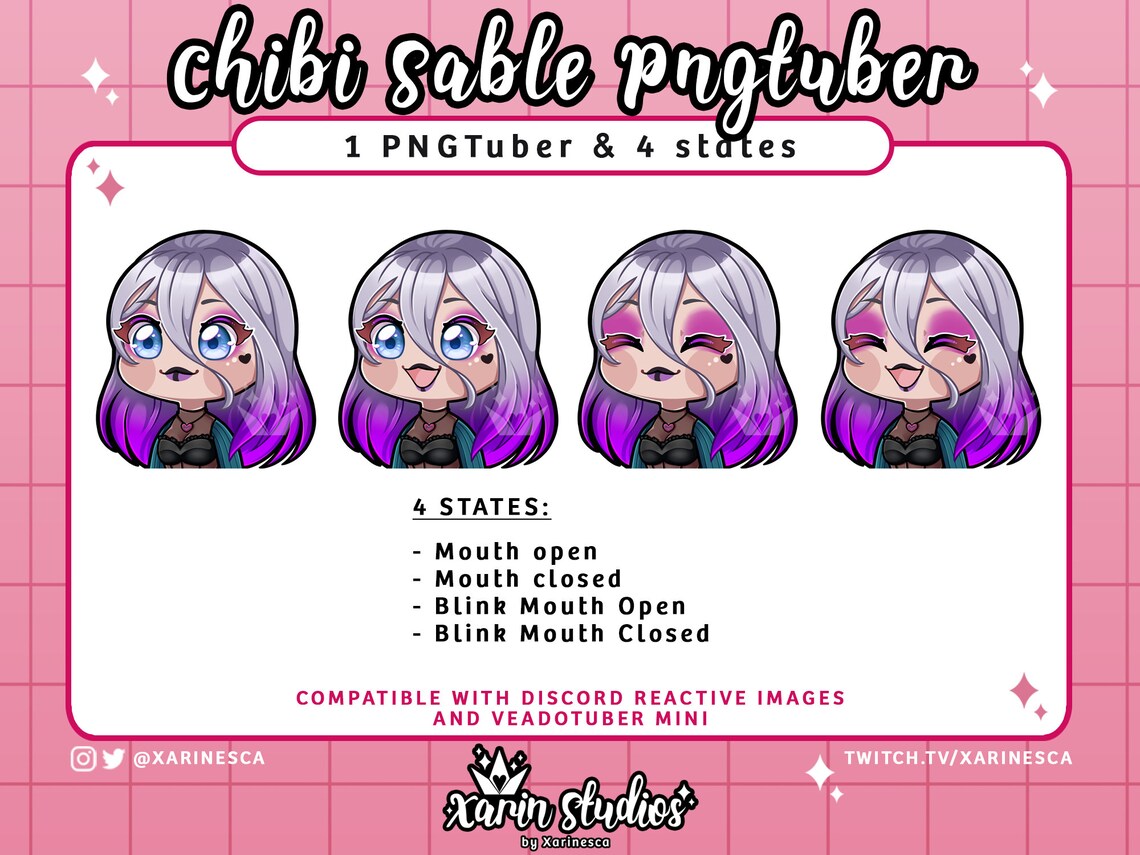 Chibi Sable Pngtuber: Reactive Streaming Avatar (digital Download) - Etsy