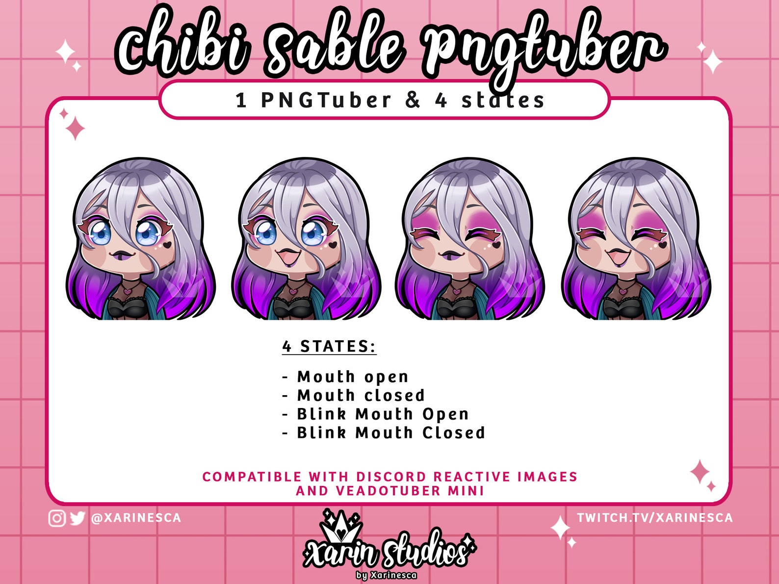 Chibi Sable Pngtuber: Reactive Streaming Avatar (digital Download) - Etsy