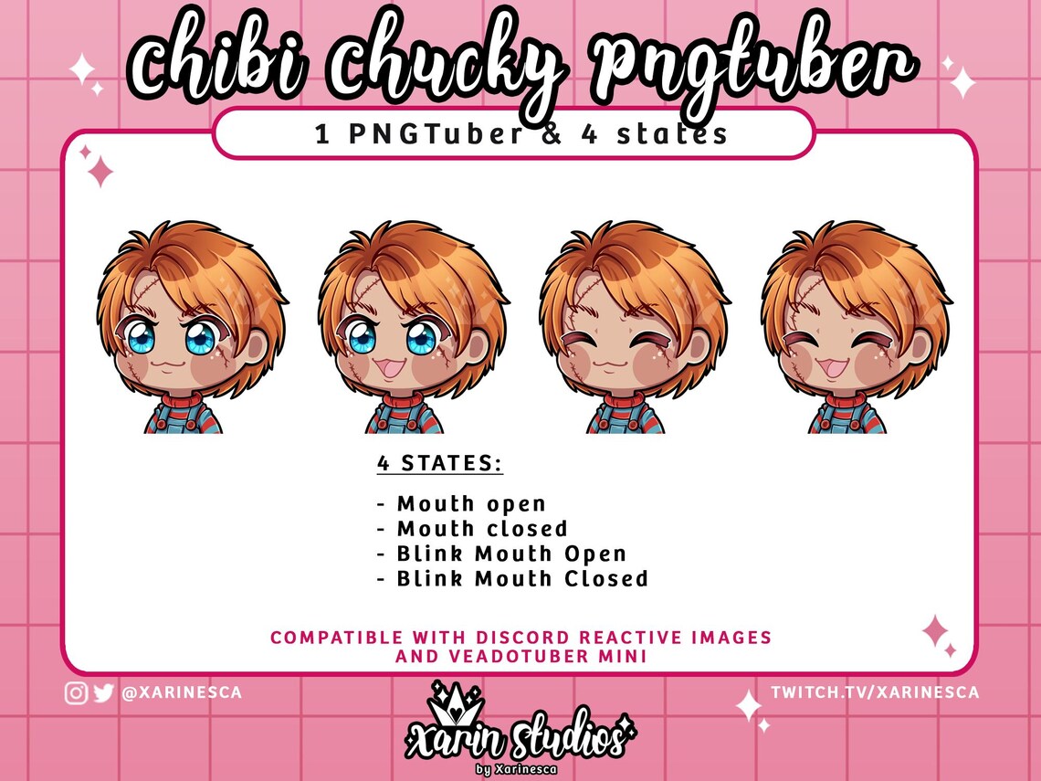 Chibi Chucky Pngtuber Avatar: Streaming Discord Twitch (ready to Use ...