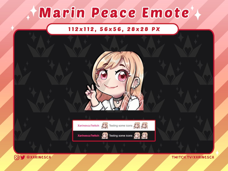 Marin Peace Emote for Twitch / Discord / Youtube / Stream Emotes - Etsy