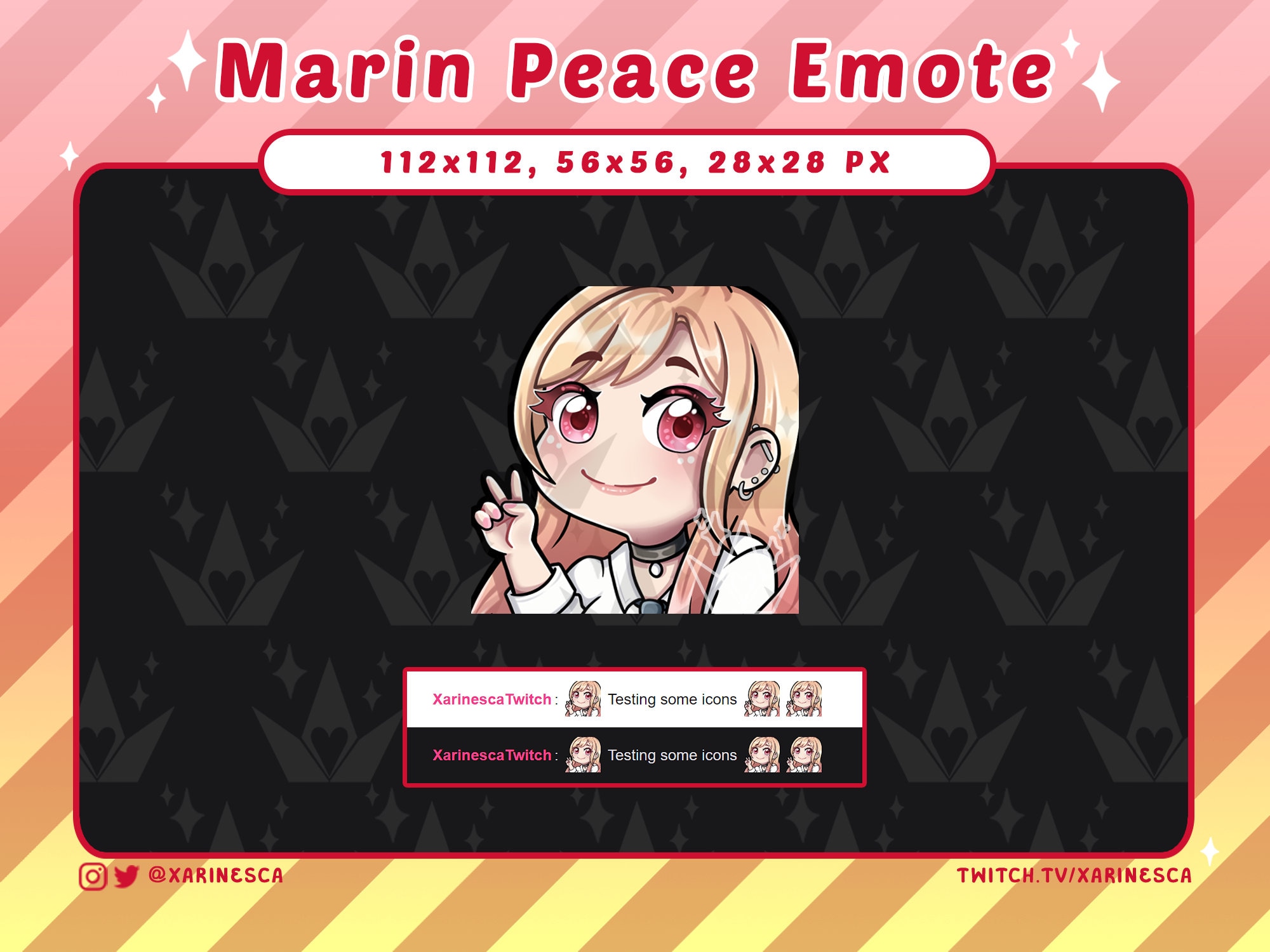Marin Peace Emote for Twitch / Discord / Youtube / Stream Emotes - Etsy