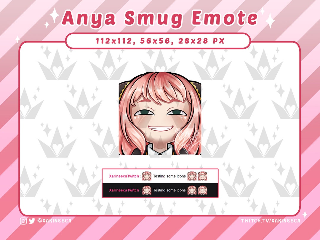 Sxf Anya Smug Emote for Twitch / Discord / Youtube / Stream - Etsy
