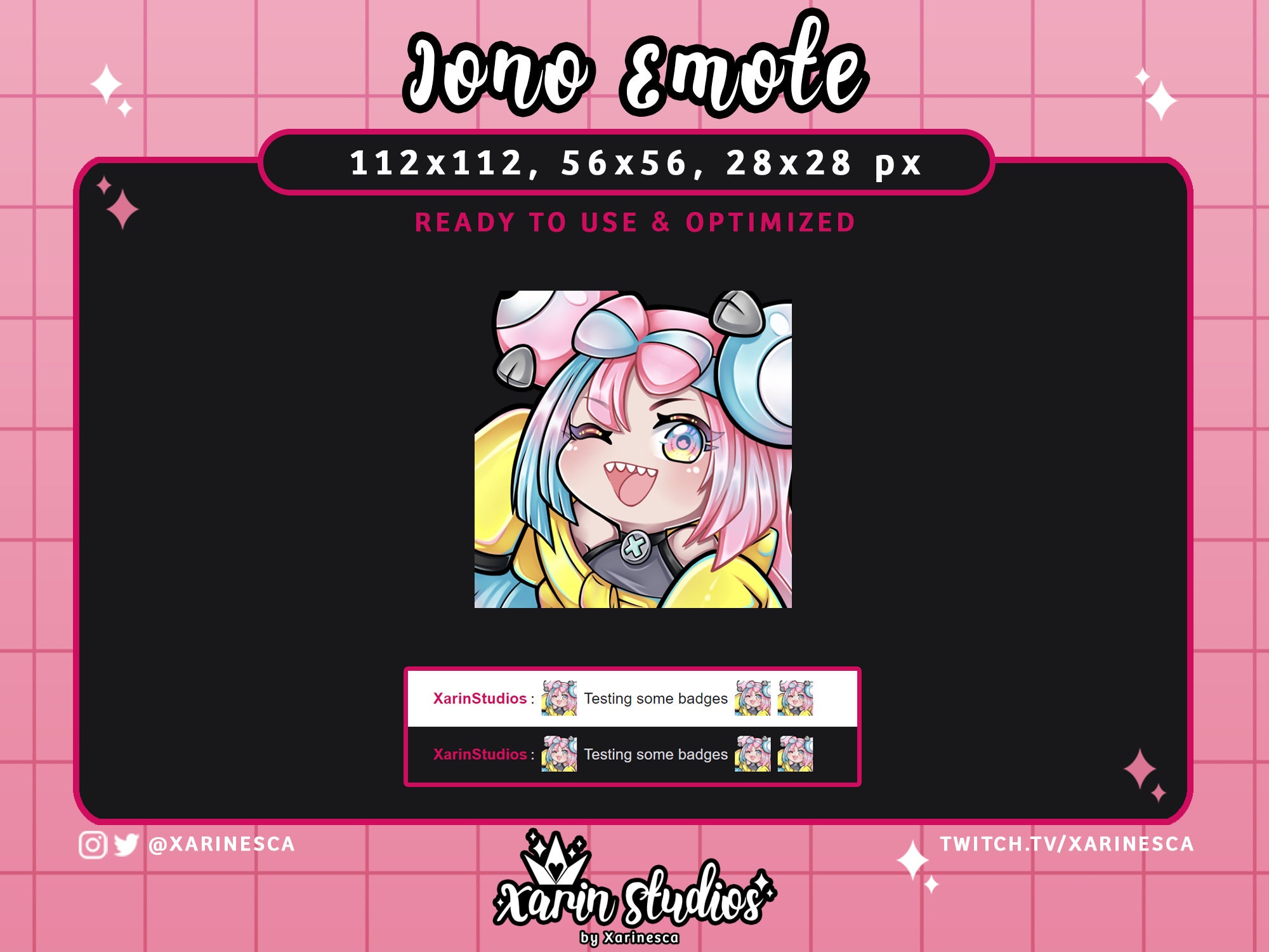 Iono Pokemon Trainer Emote para Twitch / Discord / YouTube / Kick ...