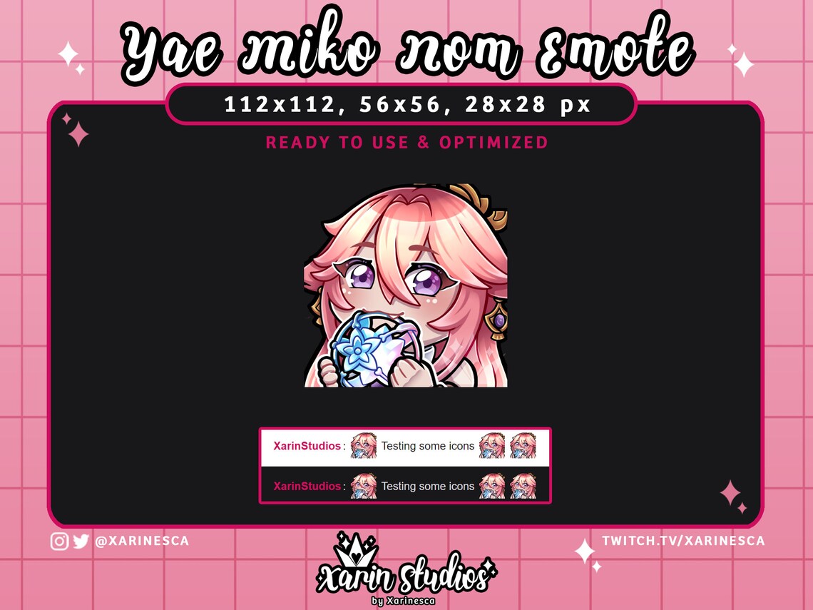 Genshin Impact Yae Miko NOM Emote for Twitch / Discord / Youtube / Kick ...