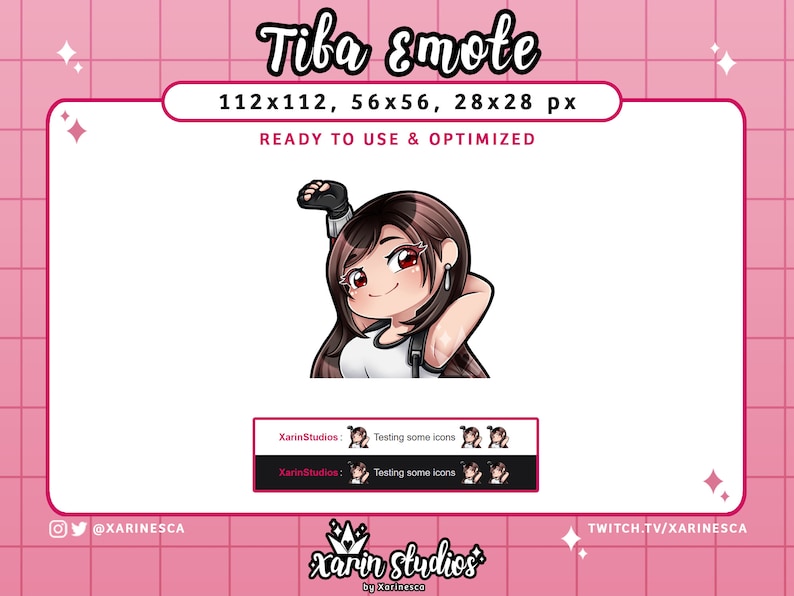 Final Fantasy 7 Tifa Emote for Twitch / Discord / Youtube / Stream ...