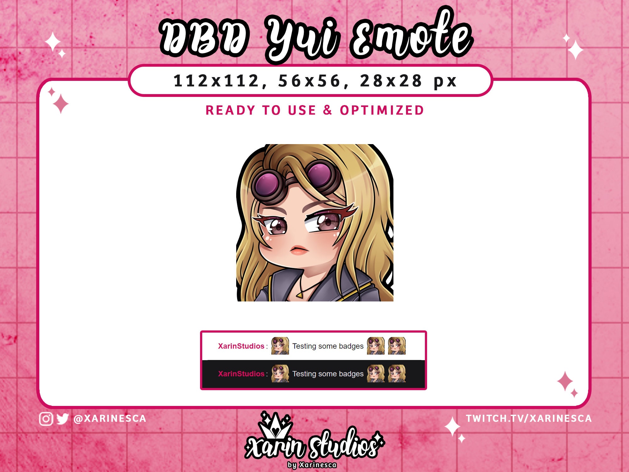 DBD Yui Emote for Twitch / Discord / Youtube / Kick / Stream Emotes - Etsy