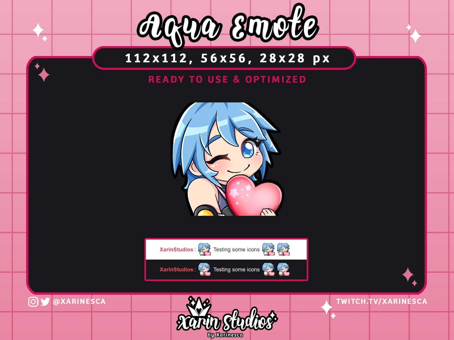 Kingdom Hearts Aqua Emote for Twitch / Discord / Youtube / Kick ...