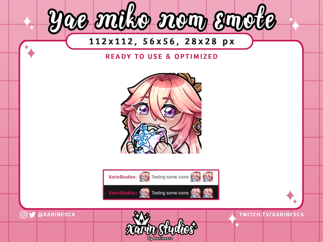 Genshin Impact Yae Miko NOM Emote for Twitch / Discord / Youtube / Kick ...