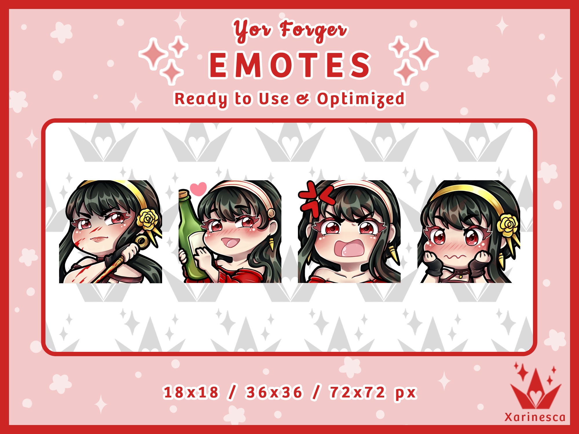 Sxf Yor P2U Emote Set for Twitch / Discord / Youtube / Stream Emotes - Etsy