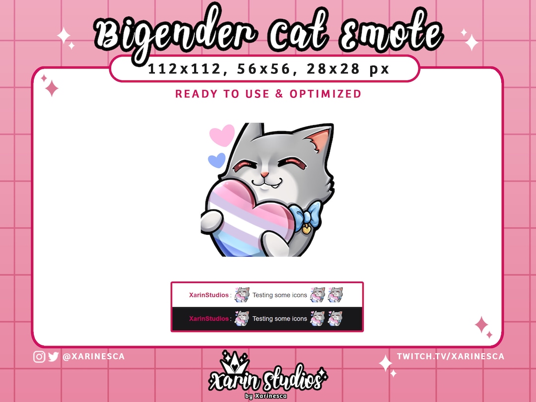 Pride Bigender Cat Emote for Twitch, Discord, Youtube - Etsy