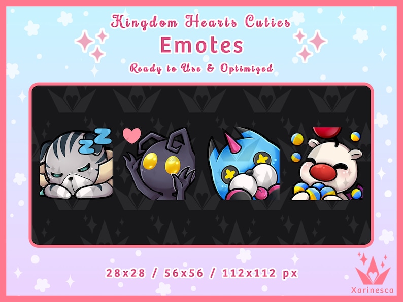 Kingdom Hearts Heartless / Chirithy / Meow Wow / Moogle Emote Set for ...