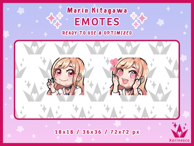 My Dress-up Darling MARIN KITAGAWA Emote Set for Twitch / Discord ...