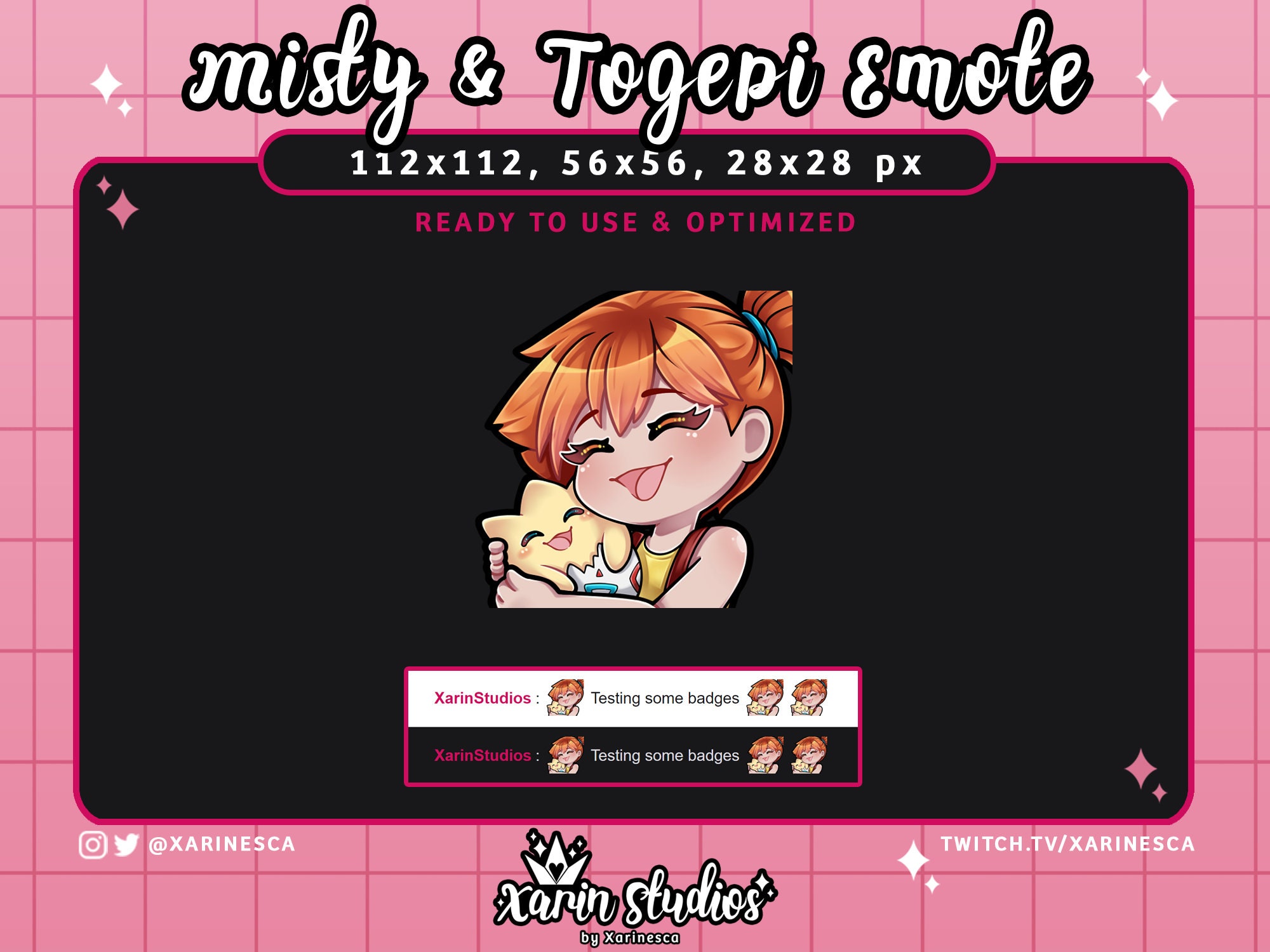 Misty & Togepi Pokemon Emote for Twitch / Discord / Youtube / - Etsy