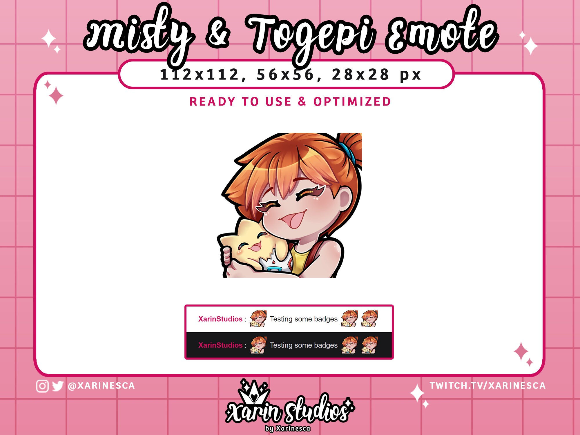 Misty & Togepi Pokemon Emote for Twitch / Discord / Youtube / Kick ...