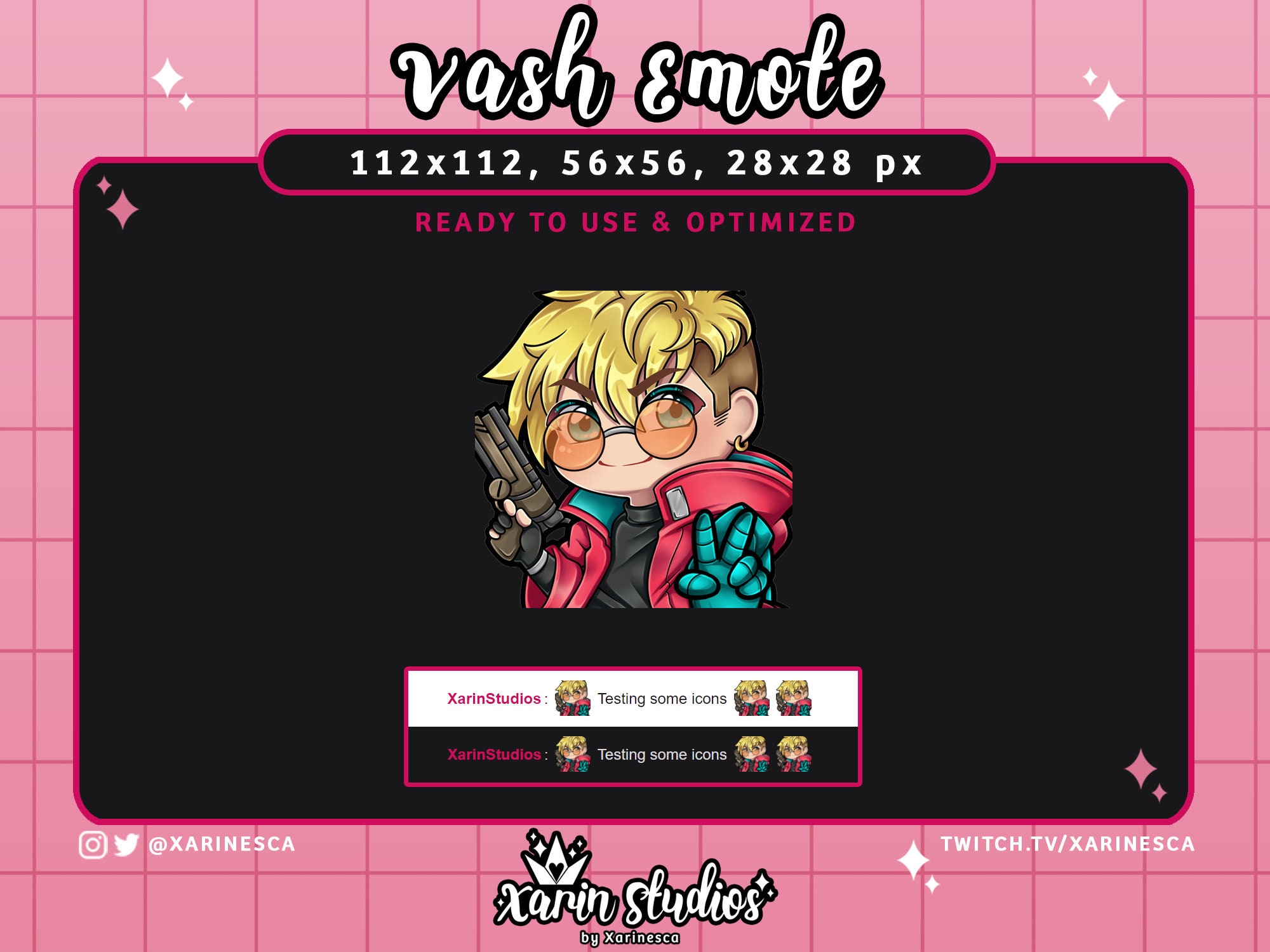 Trigun Vash the Stampede Peace Emote for Twitch / Discord / Youtube ...