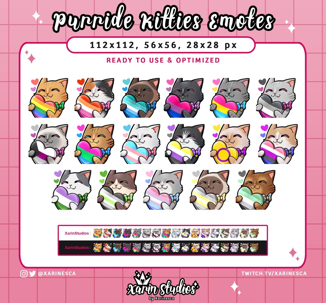Pride Kitties Emotes: LGBTQIA+ Streamer Set (digital Download) - Etsy