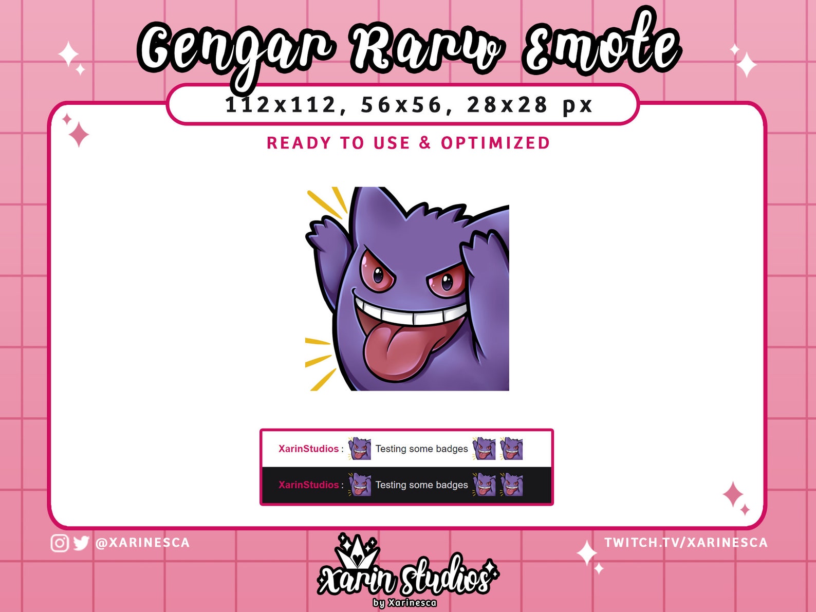 Gengar Rawr Pokemon Emote for Twitch / Discord / Youtube / Kick ...