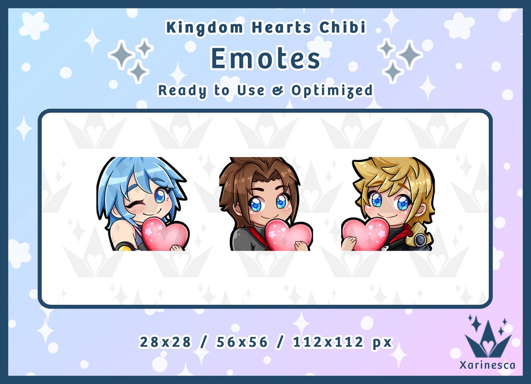 Kingdom Hearts Wayfinder Trio Chibi Aqua / Terra / Ventus Emote Set for ...