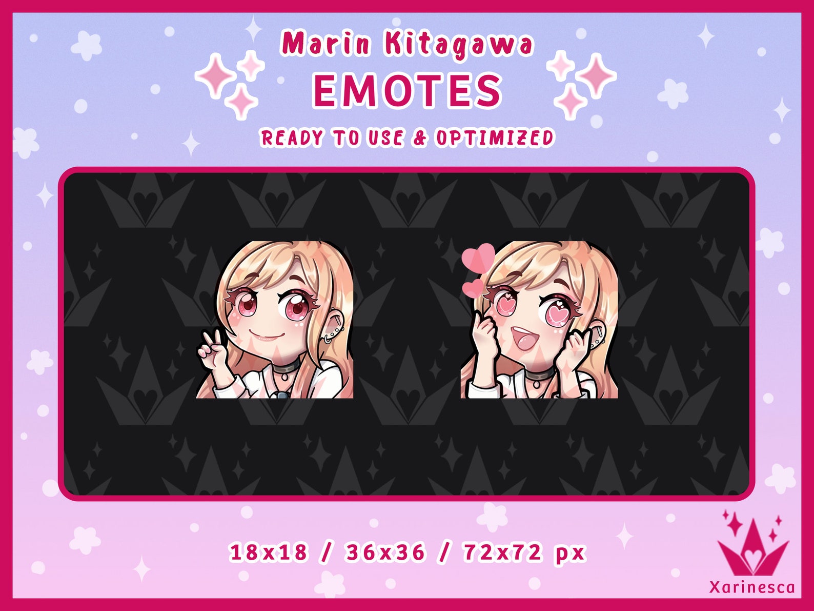 My Dress-up Darling MARIN KITAGAWA Emote Set for Twitch / Discord ...