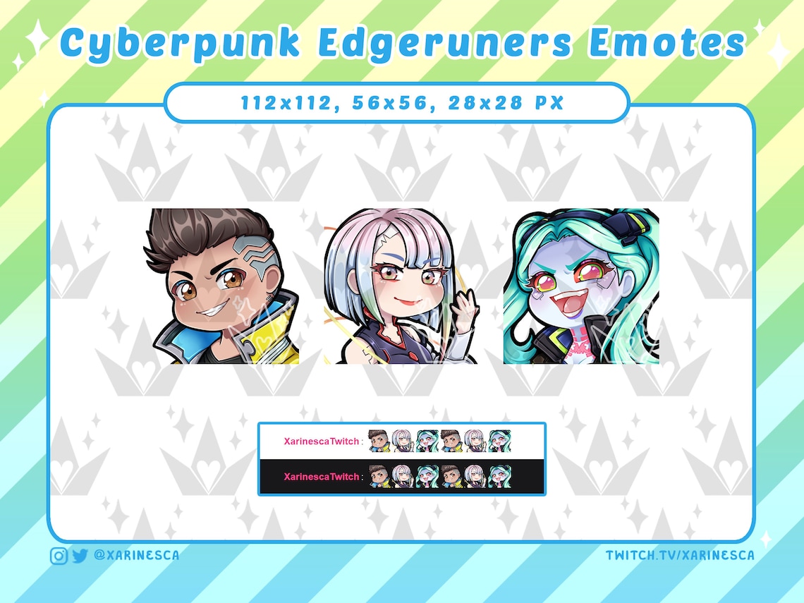 Cyberpunk Edgerunners Emote Set for Twitch / Discord / Youtube / Stream ...