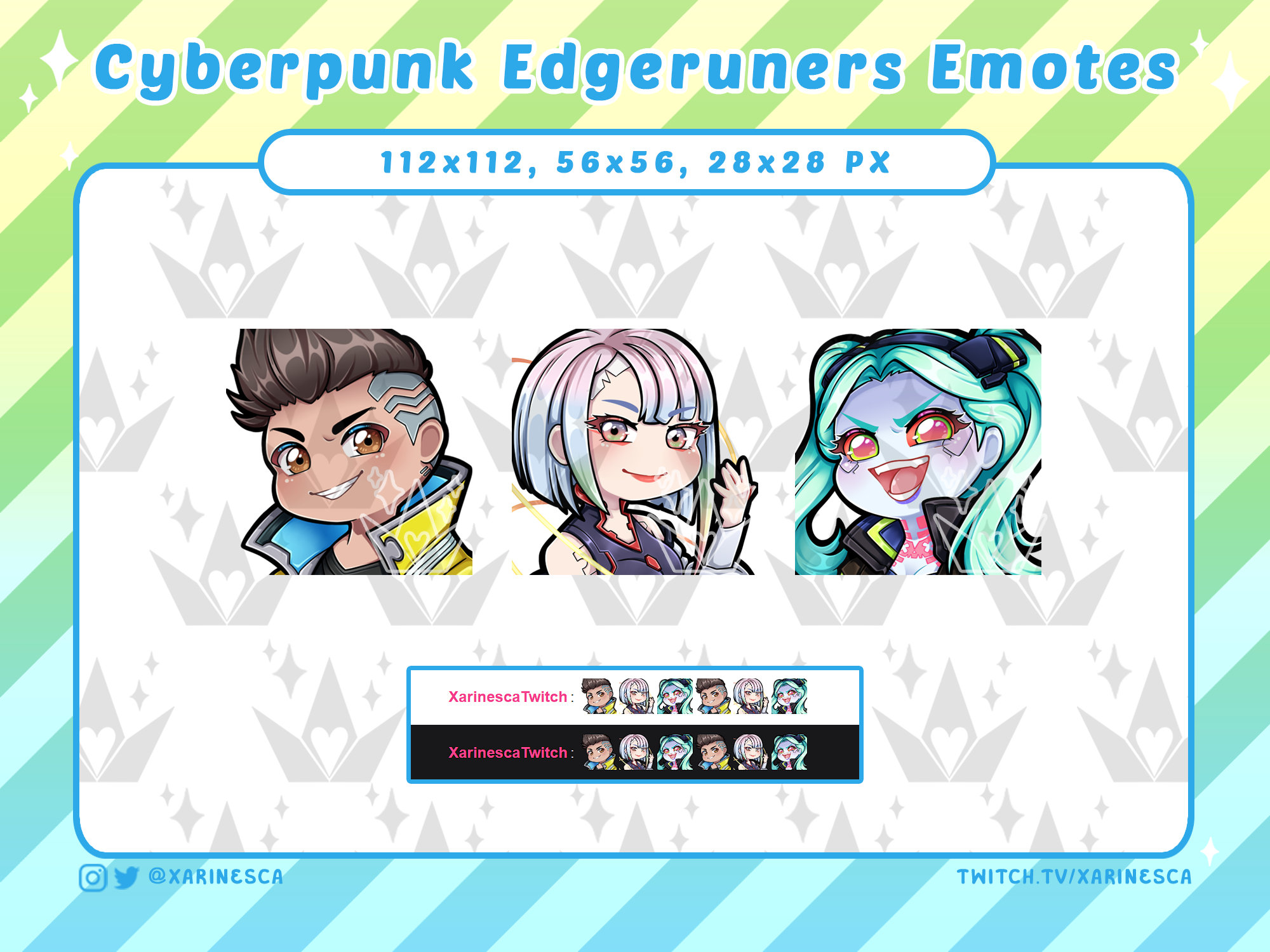 Cyberpunk Edgerunners Emote Set for Twitch / Discord / Youtube / Stream ...
