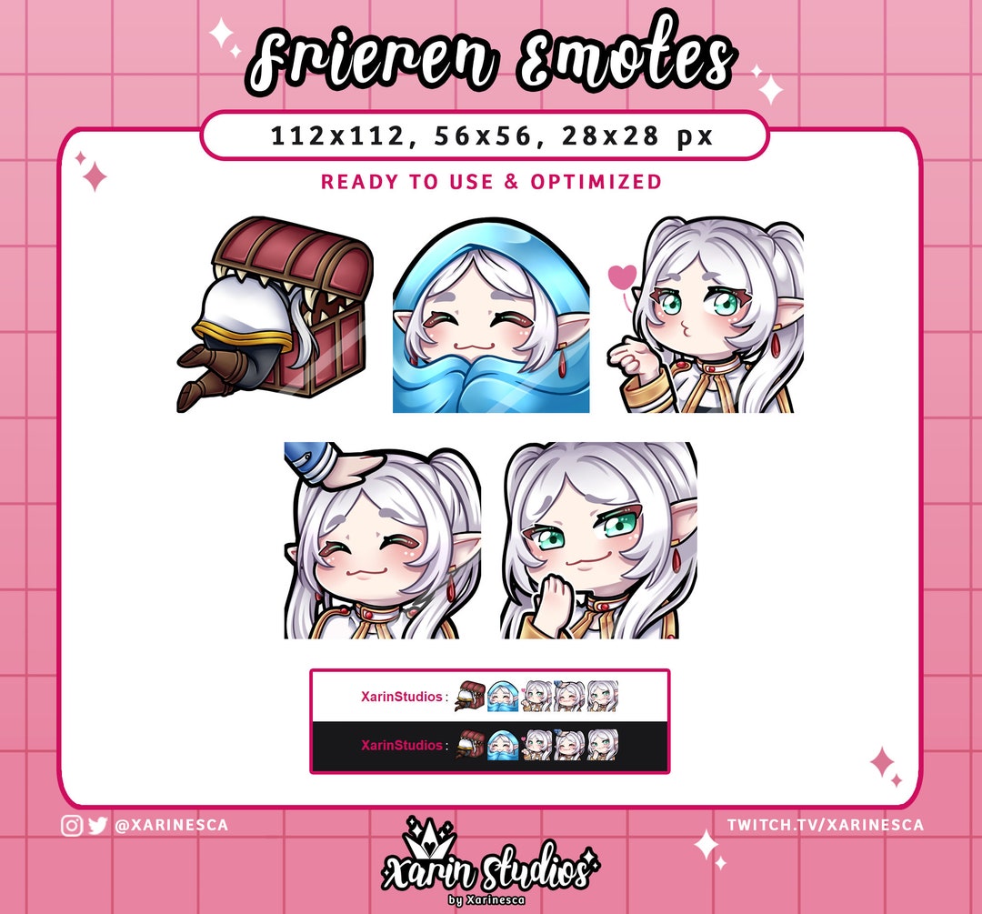Frieren Emote Set for Twitch / Discord / Youtube / Kick / Stream Emotes ...