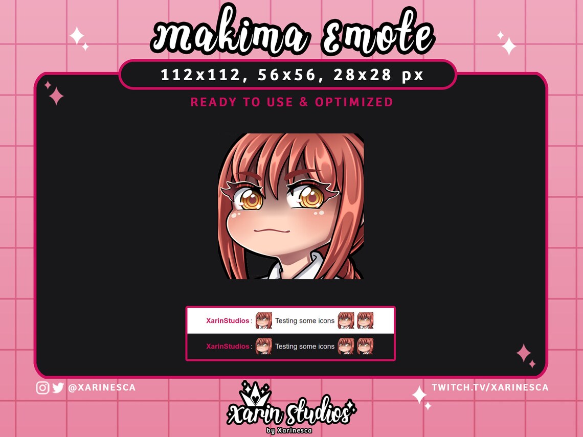 CSM Makima Stare Emote for Twitch / Discord / Youtube / Stream Emotes ...