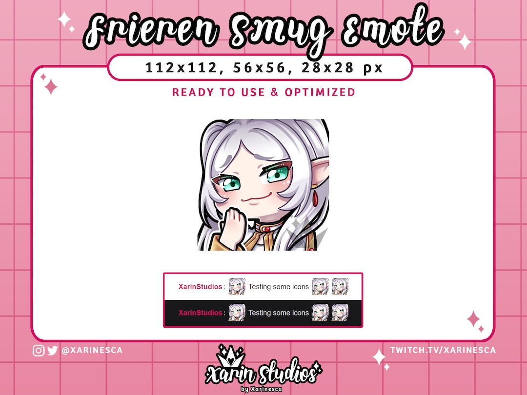 Frieren Smug Emote for Twitch / Discord / Youtube / Kick / Stream ...