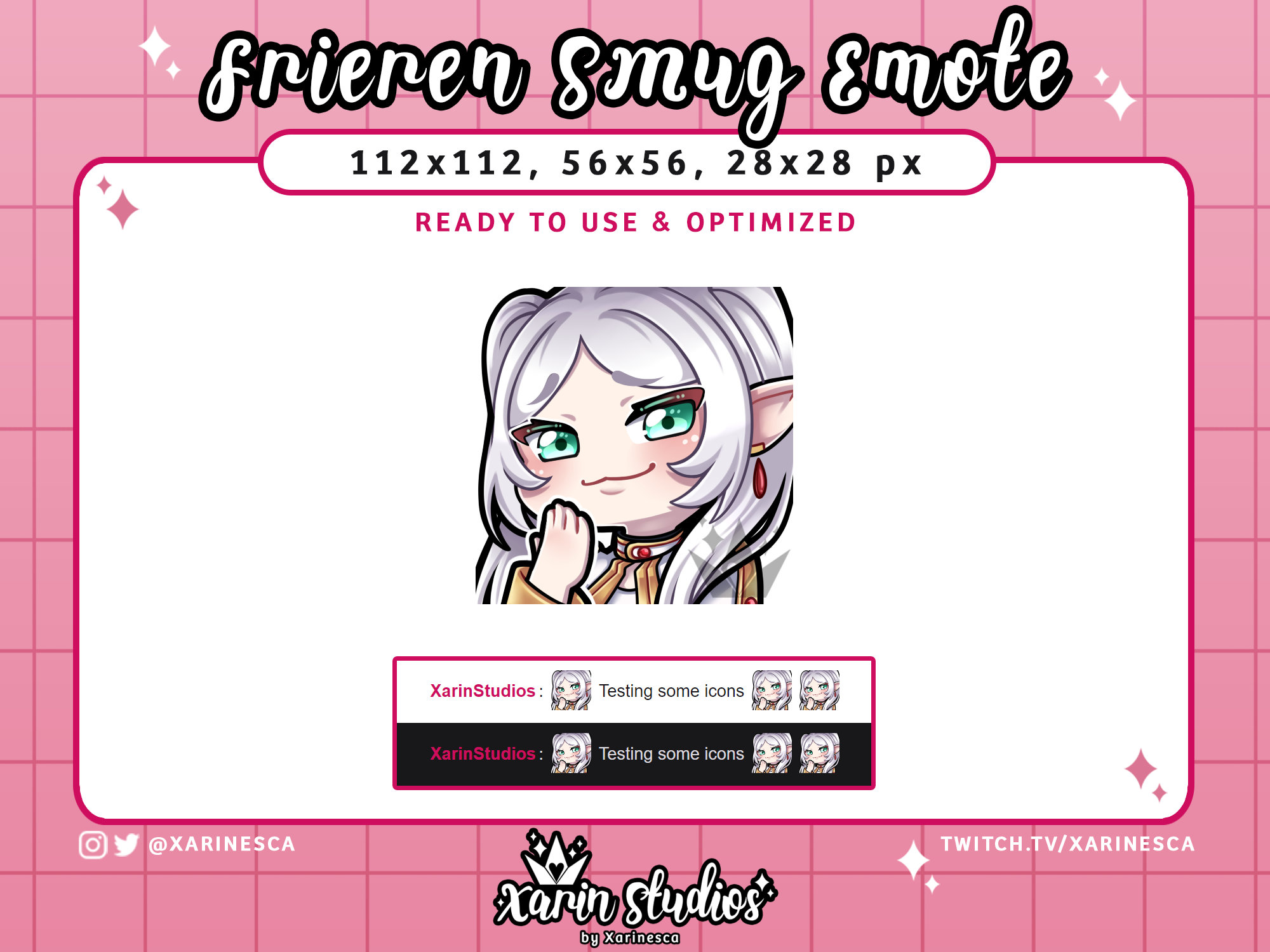 Frieren Smug Emote for Twitch / Discord / Youtube / Kick / Stream ...