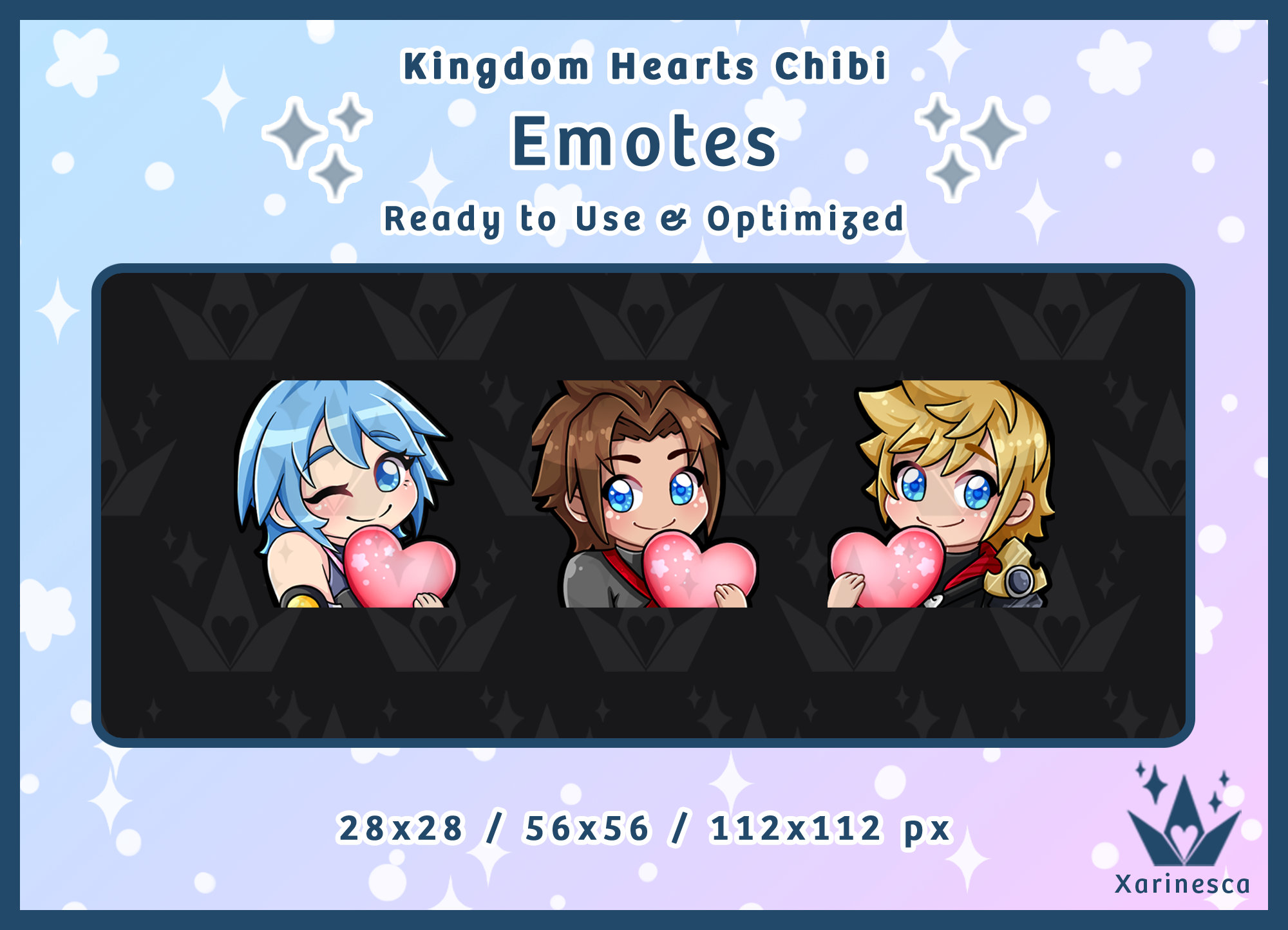 Kingdom Hearts Wayfinder Trio Chibi Aqua / Terra / Ventus Emote Set for ...