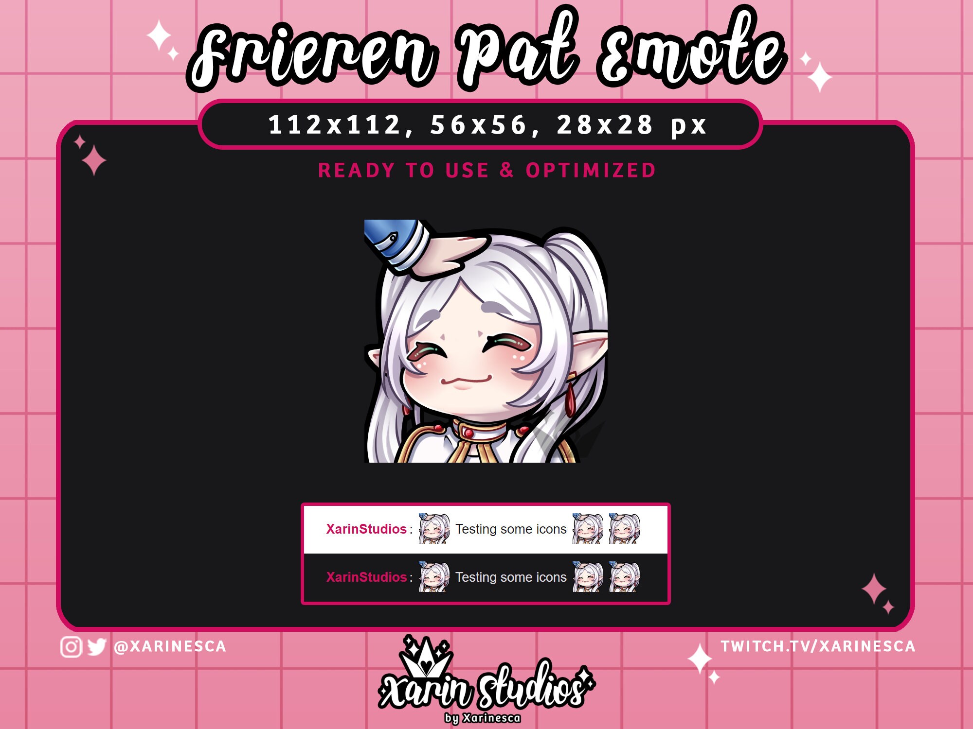 Frieren Head Pat Emote for Twitch / Discord / Youtube / Kick / Stream ...
