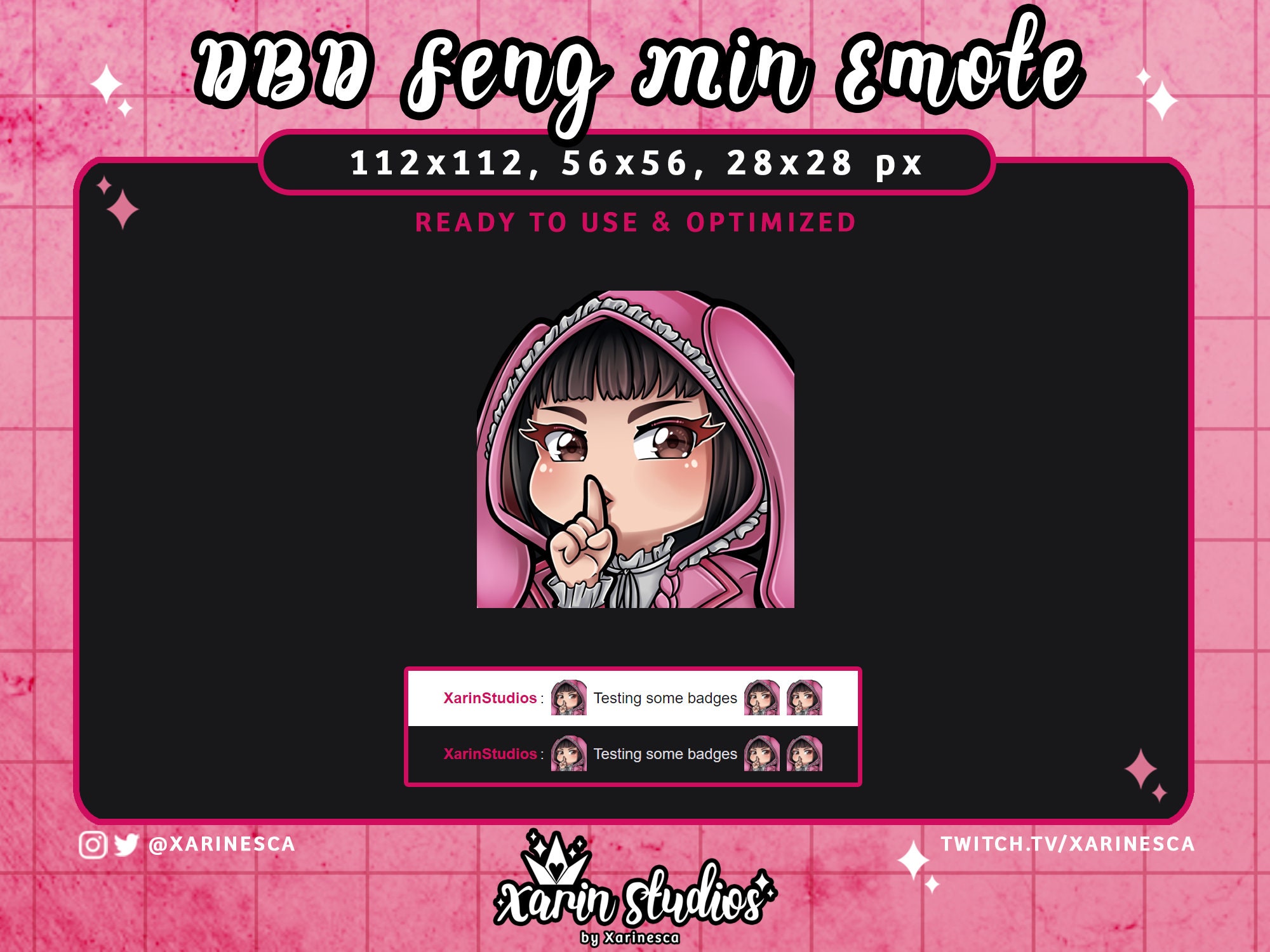 DBD Feng Min Emote for Twitch / Discord / Youtube / Kick / Stream ...