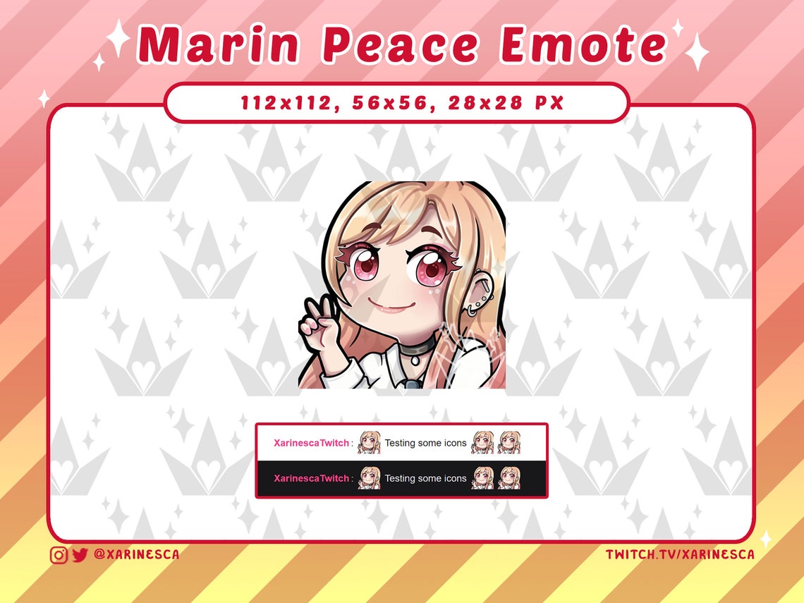Marin Peace Emote for Twitch / Discord / Youtube / Stream Emotes - Etsy