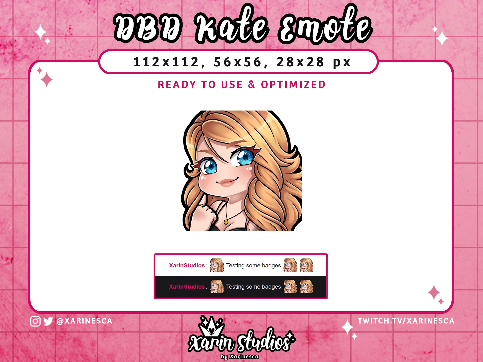 DBD Kate Emote for Twitch / Discord / Youtube / Kick / Stream Emotes - Etsy