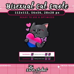 Pride Bisexual Cat Emote || Pride LGBTQIA+ Emote for Twitch / Discord ...