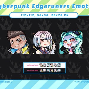 Cyberpunk Edgerunners Emote Set for Twitch / Discord / Youtube / Stream ...
