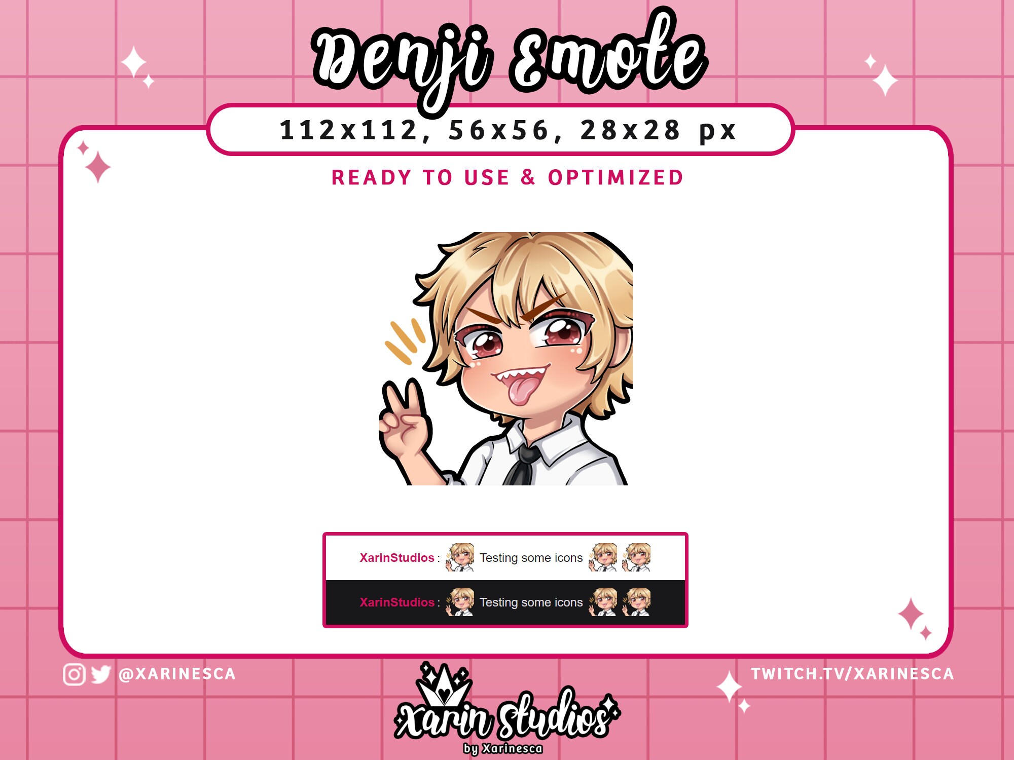 CSM Denji Peace Emote for Twitch / Discord / Youtube / Stream Emotes ...