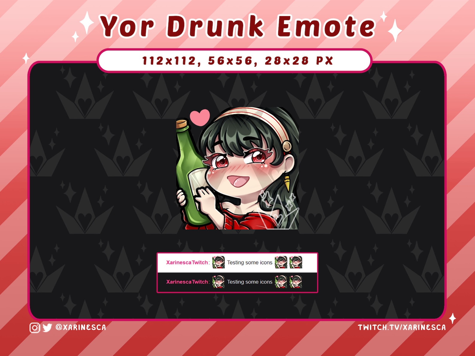 Sxf Yor Drunk Emote for Twitch / Discord / Youtube / Stream Emotes - Etsy