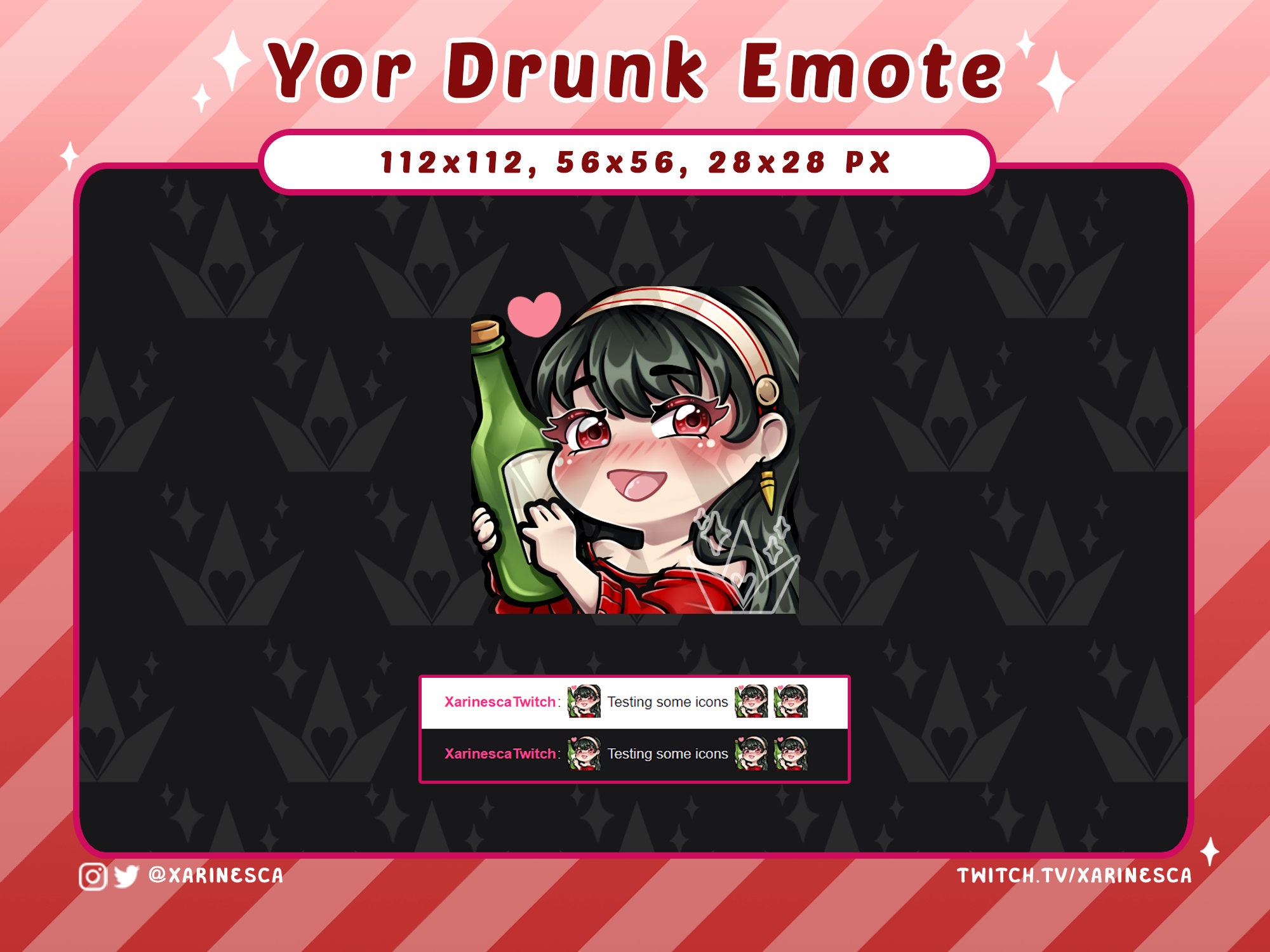 Sxf Yor Drunk Emote for Twitch / Discord / Youtube / Stream Emotes - Etsy