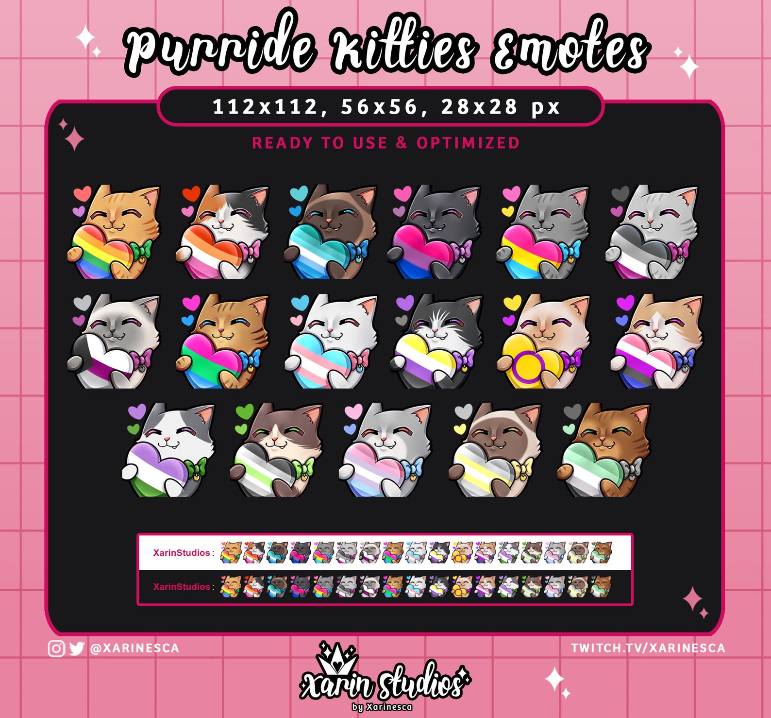 Pride Kitties Emotes: LGBTQIA+ Streamer Set (digital Download) - Etsy