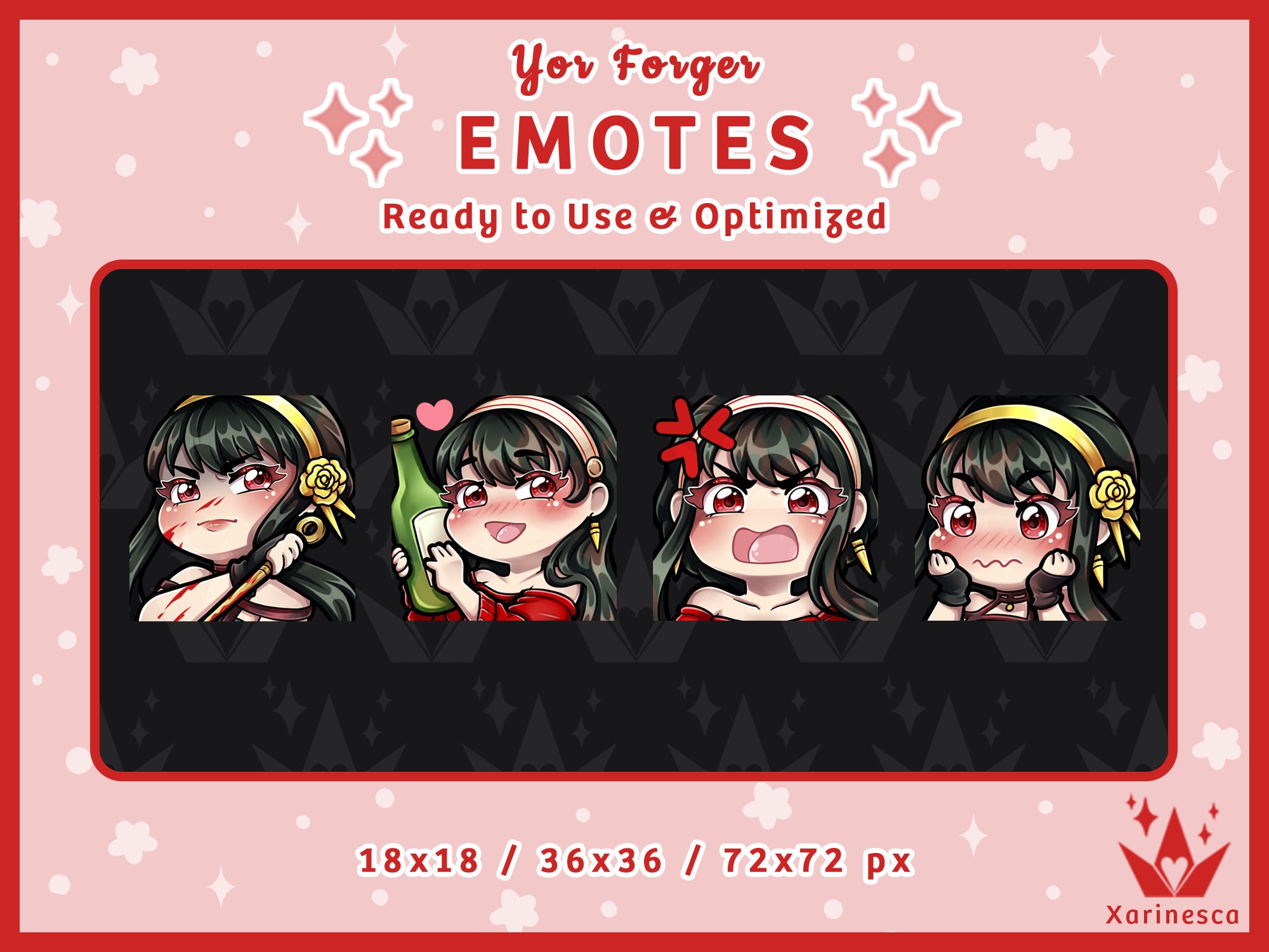 Sxf Yor P2U Emote Set for Twitch / Discord / Youtube / Stream Emotes - Etsy