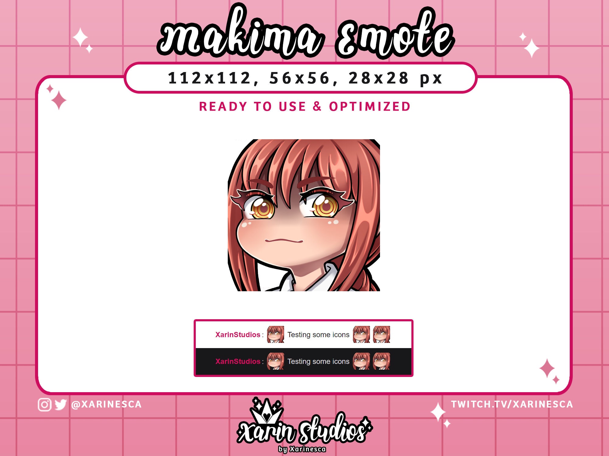 CSM Makima Stare Emote for Twitch / Discord / Youtube / Stream Emotes ...