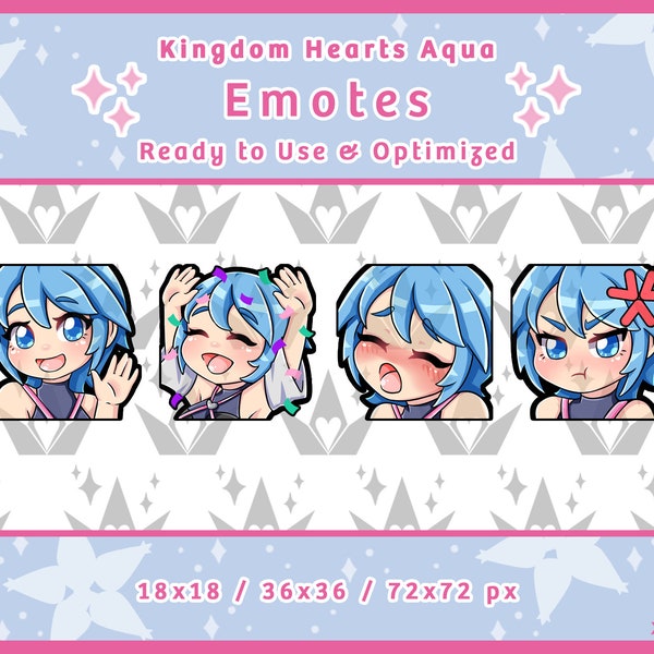 Kingdom Hearts Aqua Emotes - Etsy