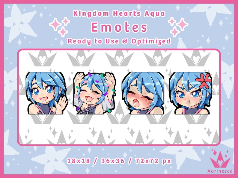 Kingdom Hearts Aqua Emote Set for Twitch / Discord / Youtube / Stream ...
