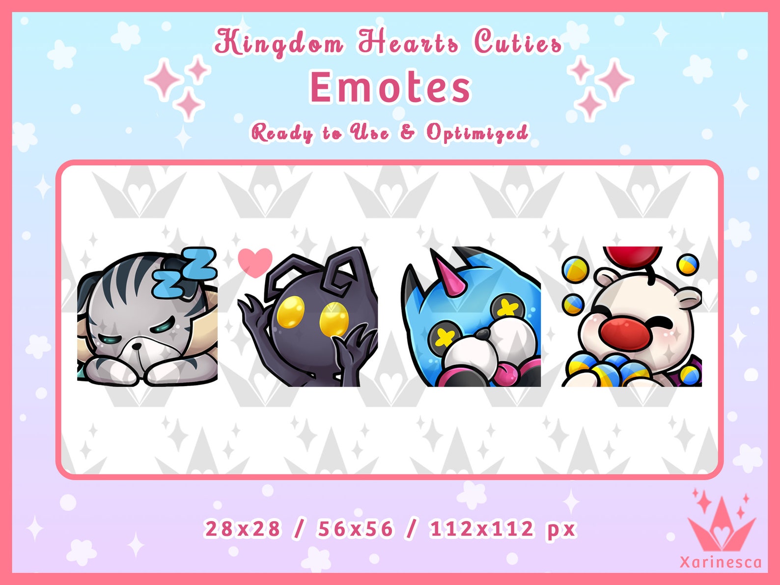 Kingdom Hearts Heartless / Chirithy / Meow Wow / Moogle Emote Set for ...